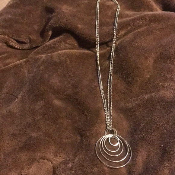 Jewelry | Double Silver Chain With Hoops | Poshmark